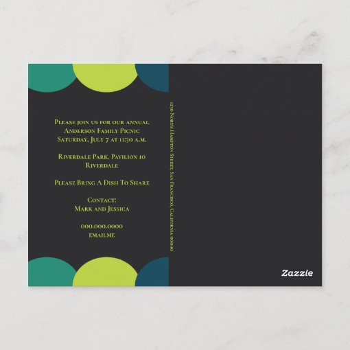 Family Reunion Potluck Picnic Summer Party Postcard | Zazzle