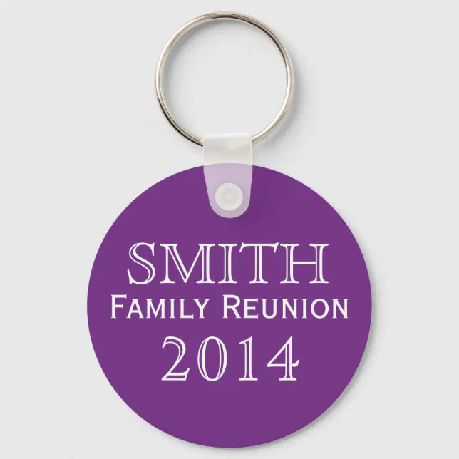 Family Reunion Purple Background Keychain | Zazzle