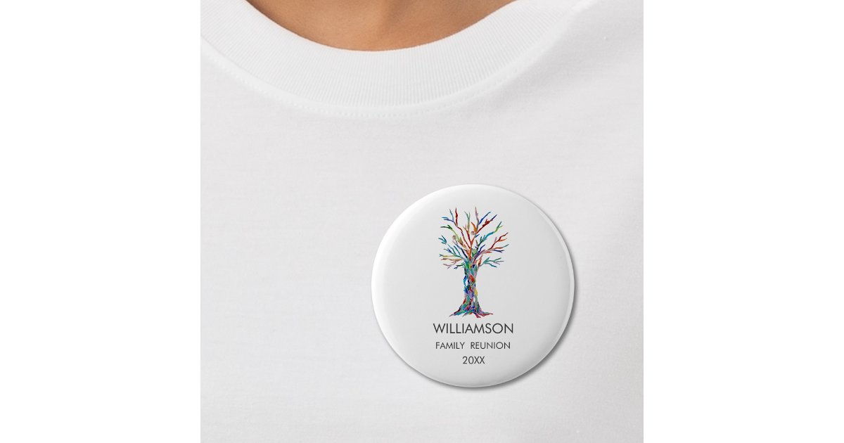 Family Reunion Rainbow Family Button | Zazzle