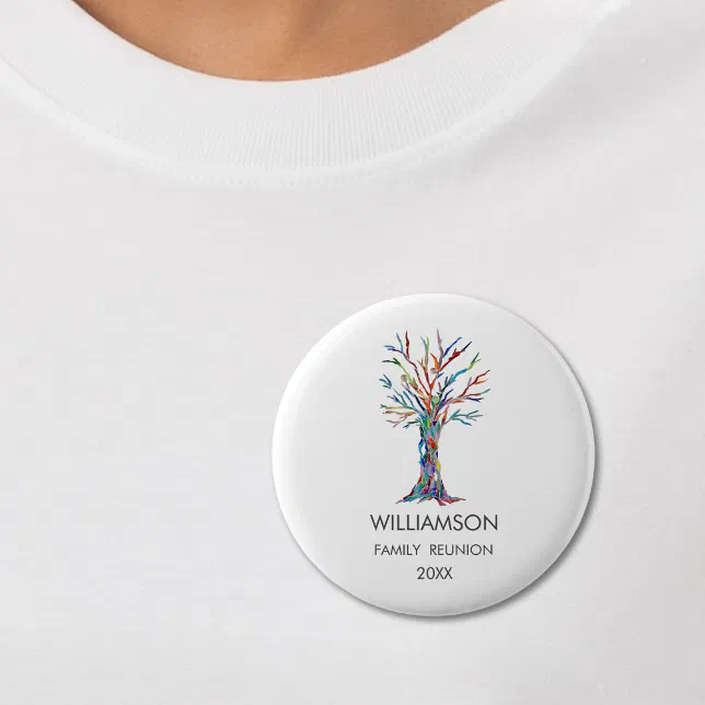 Family Reunion Rainbow Family Button | Zazzle