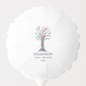 Family Reunion Rainbow Family Tree Balloon | Zazzle