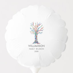 Family Reunion Rainbow Family Tree Balloon | Zazzle