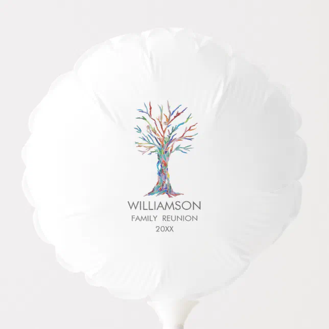 Family Reunion Rainbow Family Tree Balloon | Zazzle