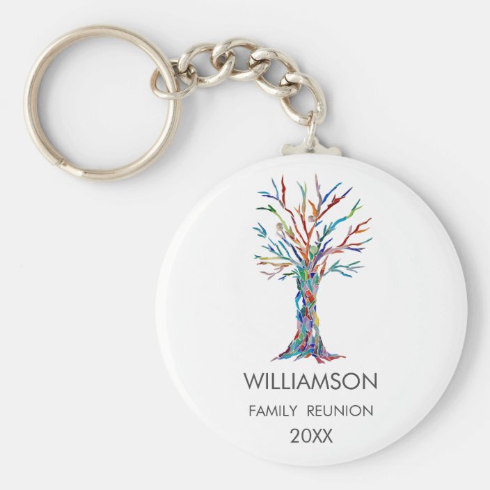 Family Reunion Rainbow Family Tree Keychain | Zazzle.com