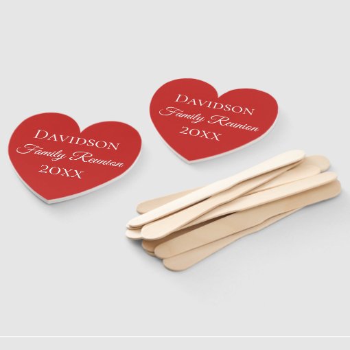 Family Reunion Red Heart Hand Fan | Zazzle
