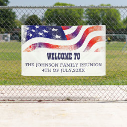 Family Reunion Red White And Blue American Flag Banner | Zazzle