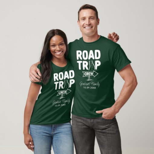 Family Reunion Road Trip Typography Custom Name T-Shirt | Zazzle