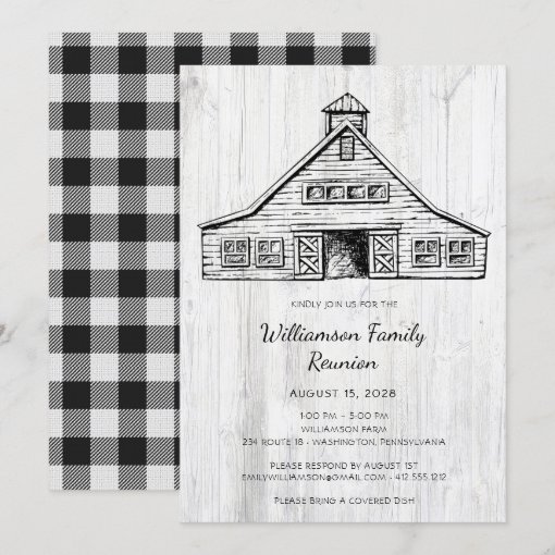 Family Reunion Rustic Country Barn Invitation | Zazzle