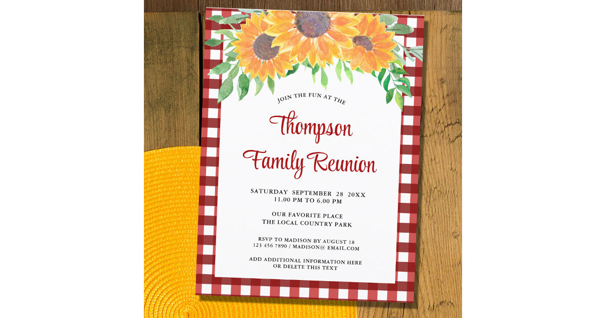 Family Reunion Rustic Floral Invitation Postcard | Zazzle