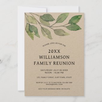 Family Reunion Rustic Invitation | Zazzle