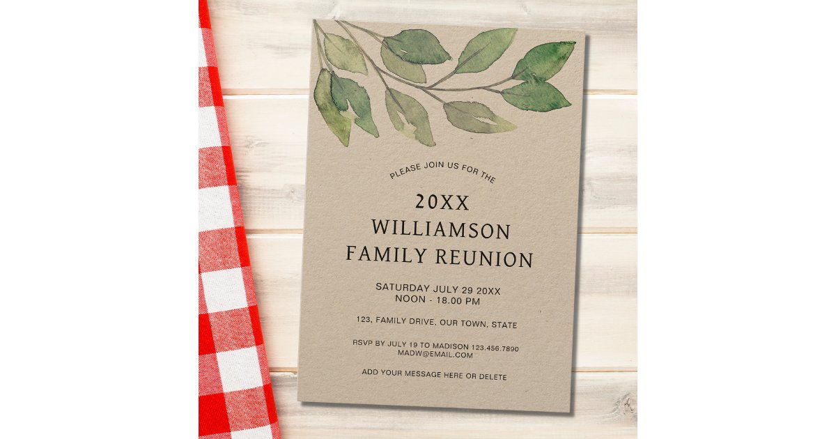 Family Reunion Rustic Invitation | Zazzle