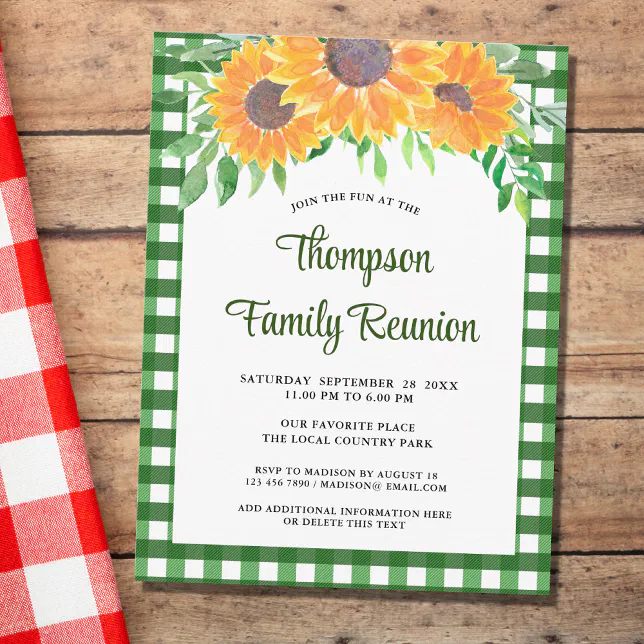 Family Reunion Rustic Invitation Postcard | Zazzle
