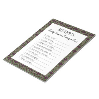 Family Reunion Scavenger Hunt Mardi Gras Notepad | Zazzle