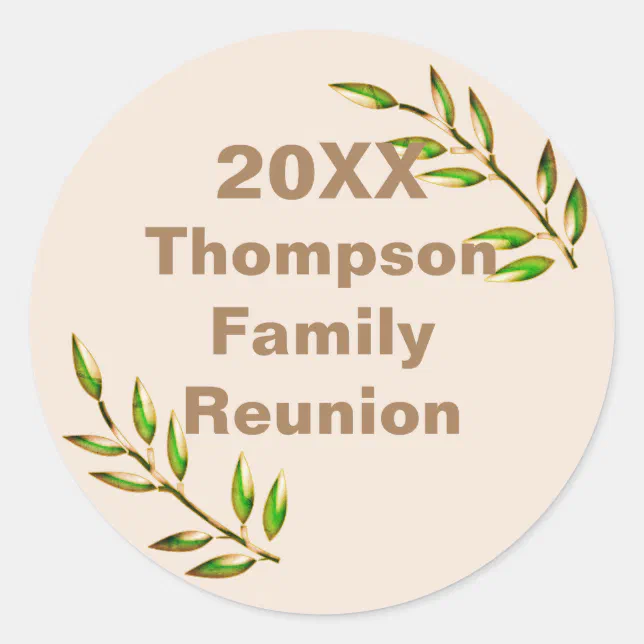 Family Reunion Scrapbook Tree Branch Keepsake Classic Round Sticker ...
