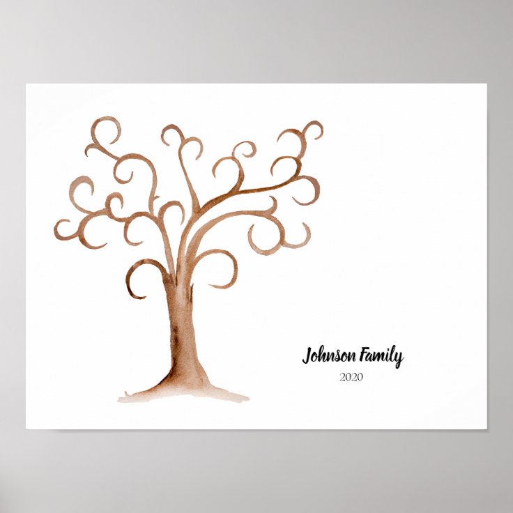 Family Reunion Tree Fingerprint Poster | Zazzle