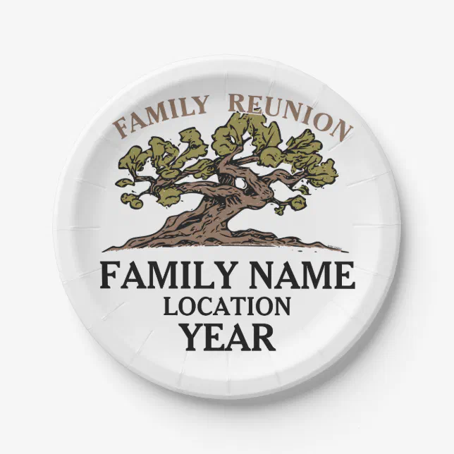 Family Reunion Tree Paper Plates | Zazzle