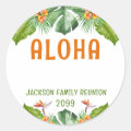 Family Reunion Tropical Palm Aloha Name Tag | Zazzle