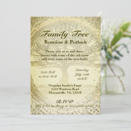 Family Reunion - Vintage Family Tree Invitation | Zazzle