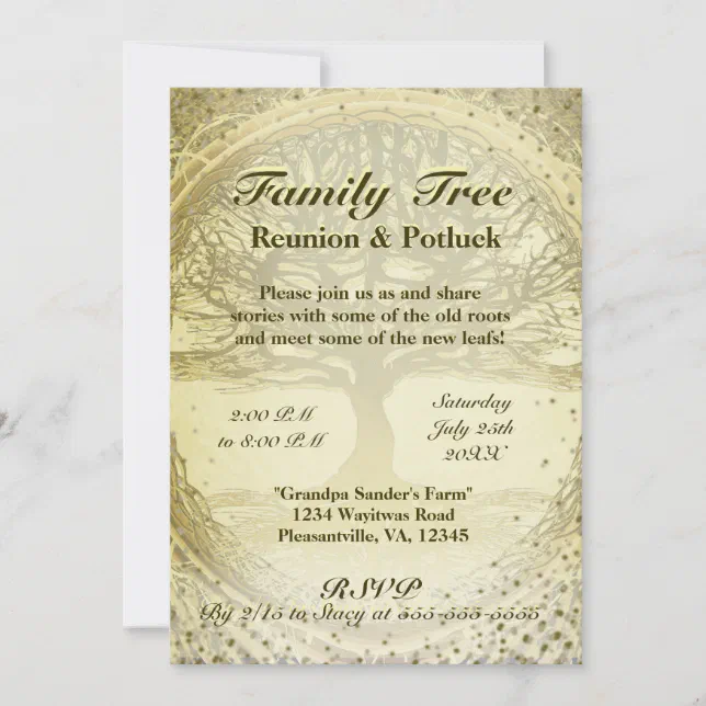 Family Reunion - Vintage Family Tree Invitation | Zazzle