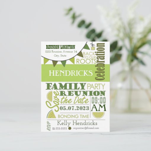 Family Reunion Word Art design I Postcard | Zazzle