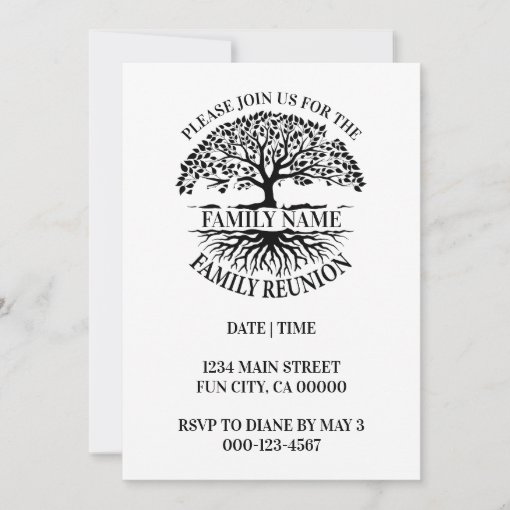 Family Roots Family Reunion Family Tree Invitation | Zazzle