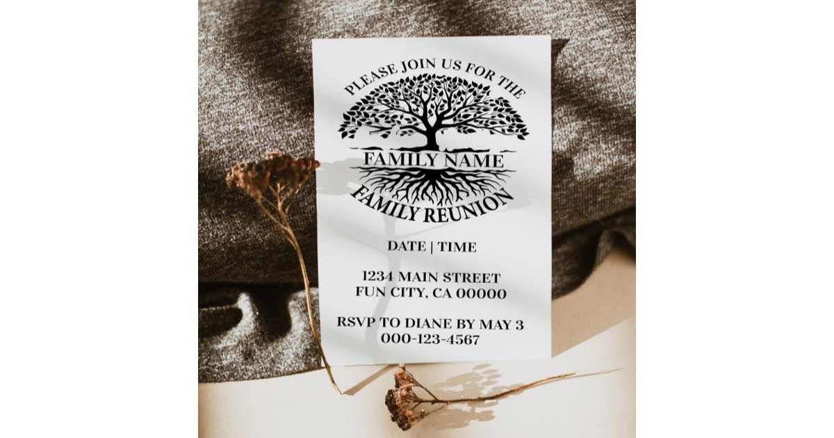 Family Roots Family Reunion Family Tree Invitation | Zazzle