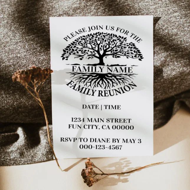 Family Roots Family Reunion Family Tree Invitation | Zazzle
