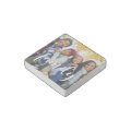Family Script Overlay Photo Stone Magnet | Zazzle