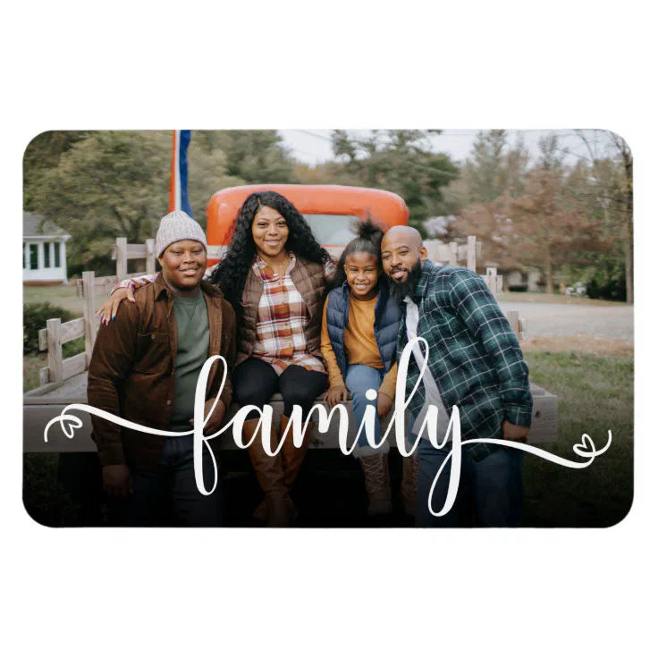 Family Script Photo Magnet | Zazzle