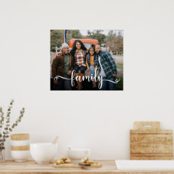 Family Script Photo Poster | Zazzle