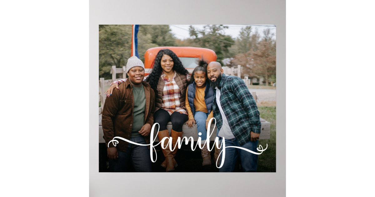 Family Script Photo Poster | Zazzle