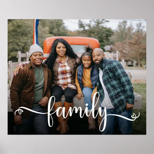 Family Script Photo Poster | Zazzle