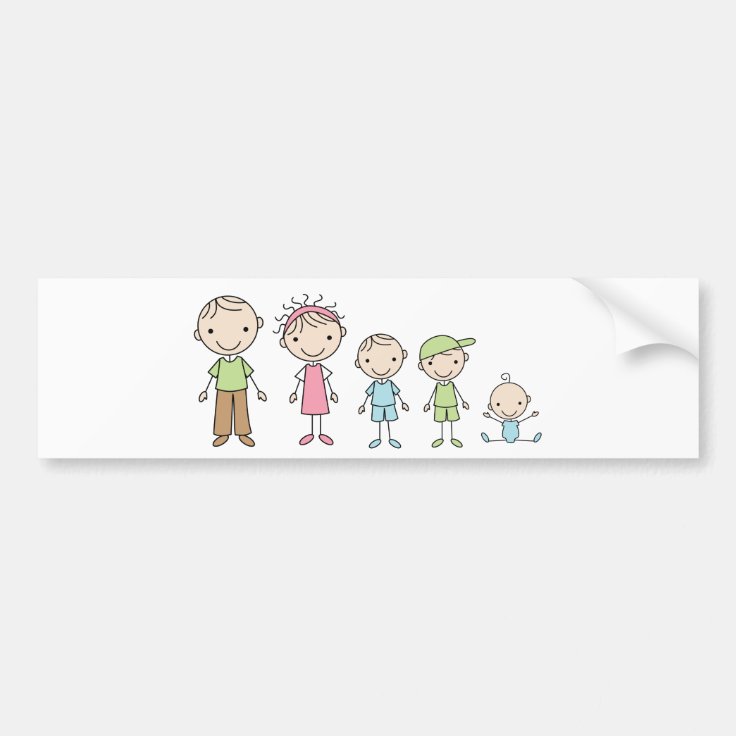 Family Stick Figures Bumper Stickers | Zazzle
