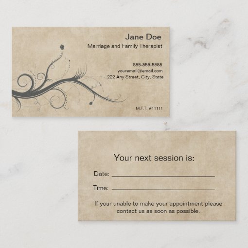 Family Therapist Appointment Business Card | Zazzle