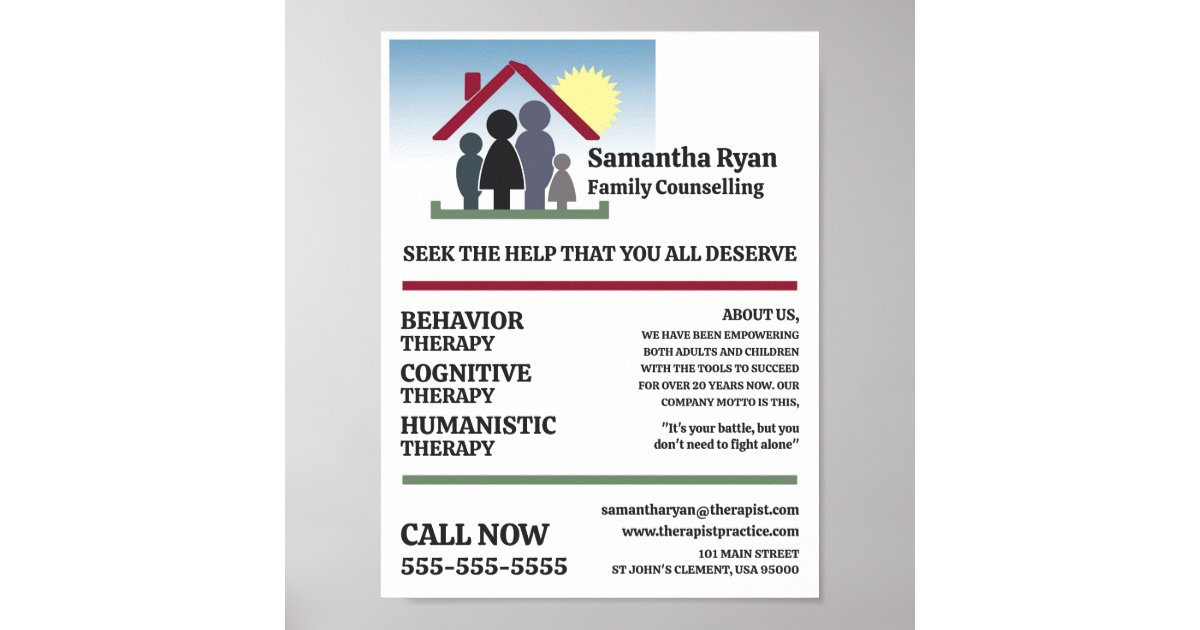 Family Therapy Design, Psychotherapist, Therapy Poster | Zazzle