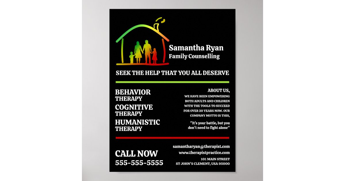 Family Therapy Logo, Psychotherapist, Therapy Poster | Zazzle
