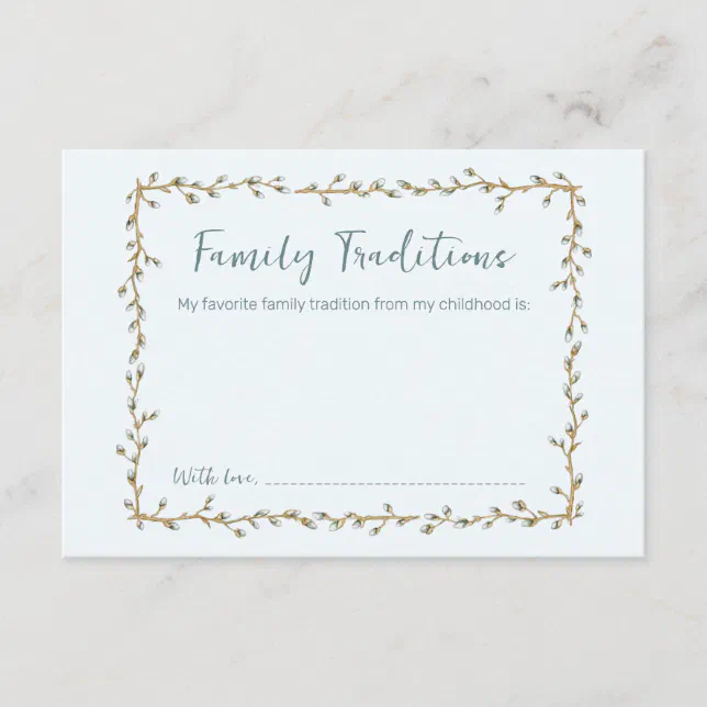 Family Traditions baby shower Enclosure Card | Zazzle