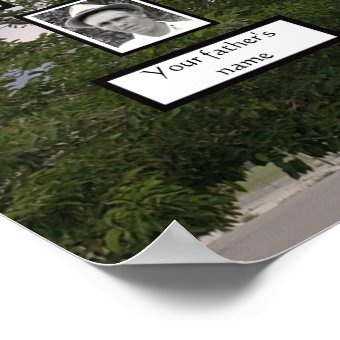 Family Tree 3 Generation Photo Names Summertime Poster | Zazzle