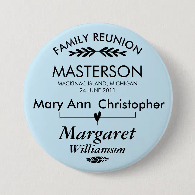 Family Tree Connection Reunion Button | Zazzle