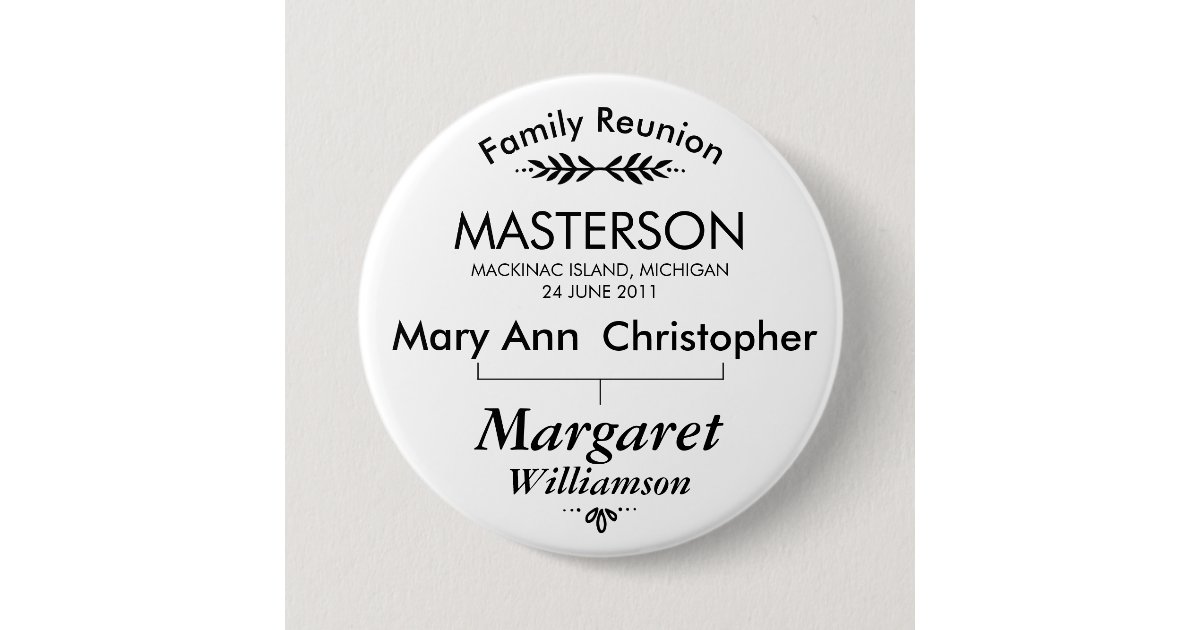 Family Tree Connection Reunion Button | Zazzle