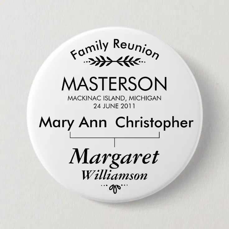 Family Tree Connection Reunion Button | Zazzle