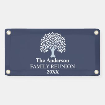 Family Tree Family Reunion Custom Name/Date Banner | Zazzle