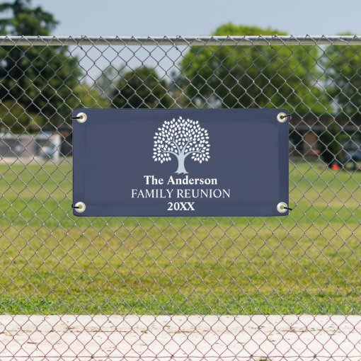 Family Tree Family Reunion Custom Name/Date Banner | Zazzle