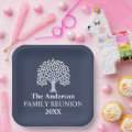 Family Tree Family Reunion Custom Name/Date Paper Plates | Zazzle