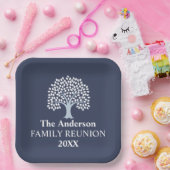 Family Tree Family Reunion Custom Name/Date Paper Plates | Zazzle