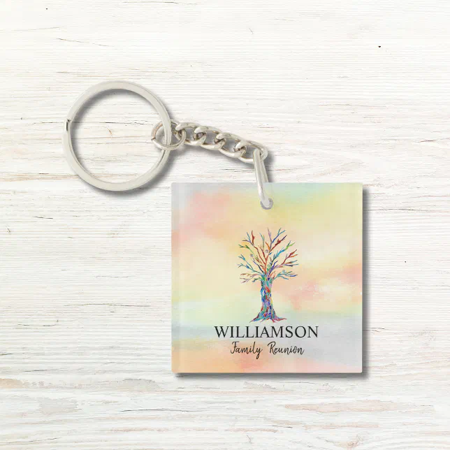 Family Tree Family Reunion Keychain | Zazzle
