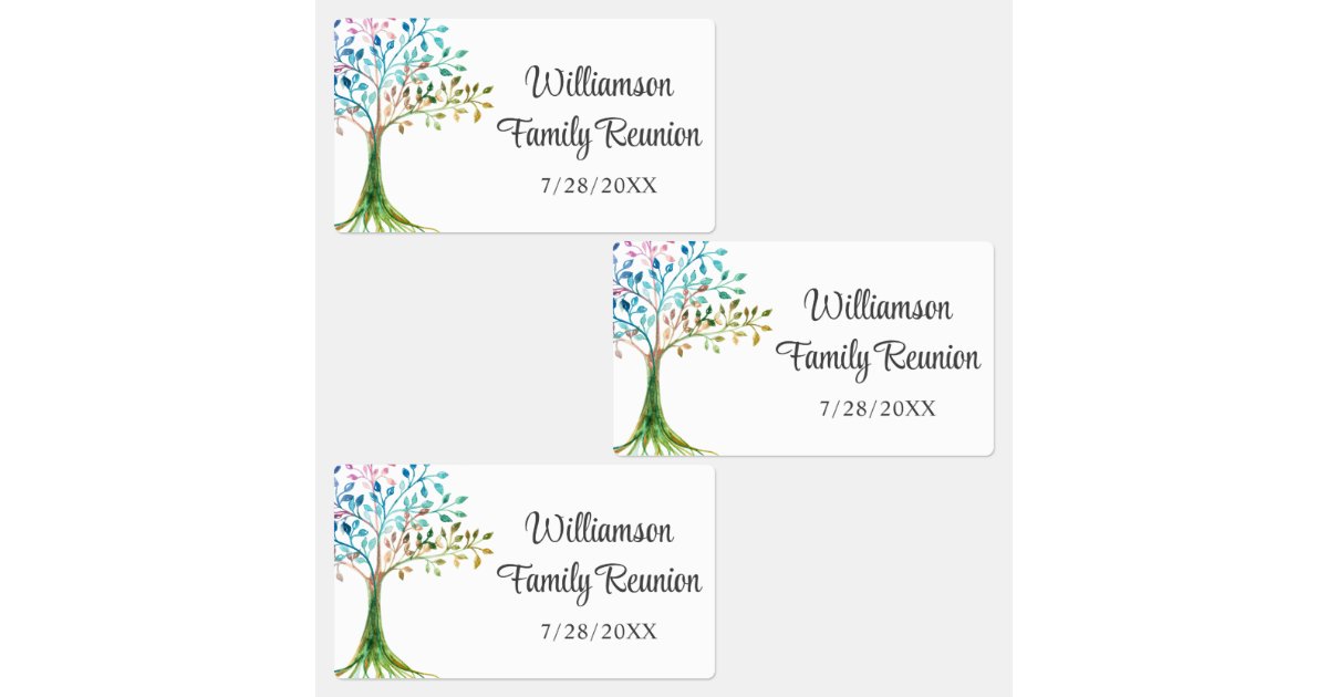 Family Tree Family Reunion Labels | Zazzle