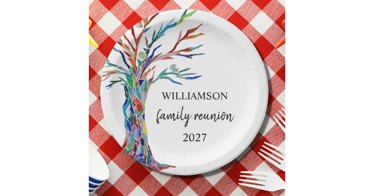 Family Tree Family Reunion Paper Plate | Zazzle