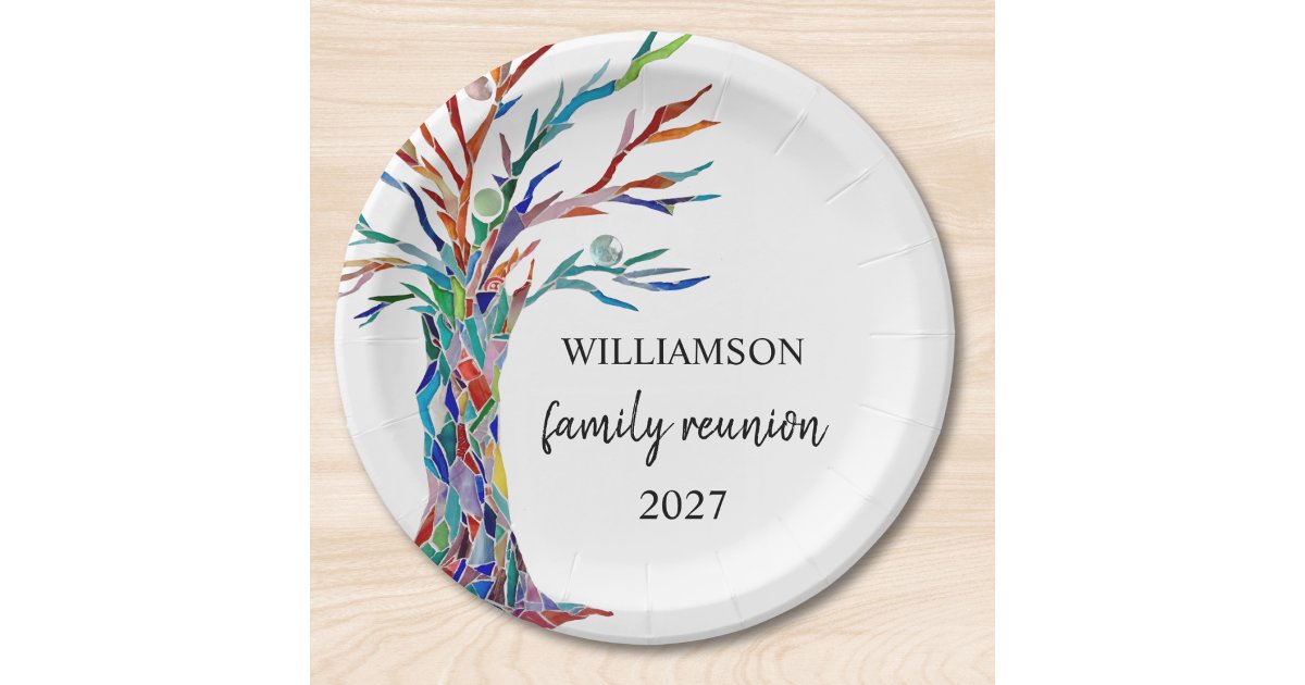 Family Tree Family Reunion Paper Plate | Zazzle