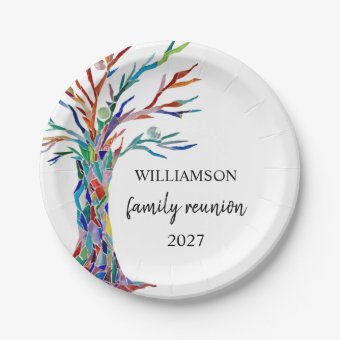 Family Tree Family Reunion Paper Plate | Zazzle